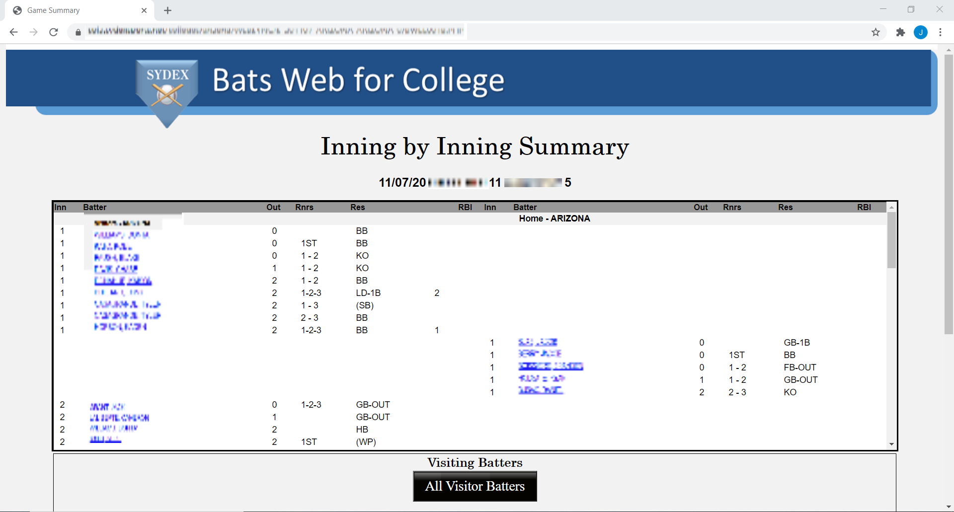 BATS Web – Sydex Sports